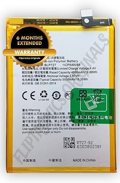 FLIPTRONICS ORIGINALS™ BLP727 Battery for Oppo A5-2020 / A9-2020 ...