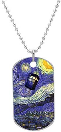 Amazon.com: Dr Who Tardis Starry Night Painting Dog Tag Dimensions 1 ...