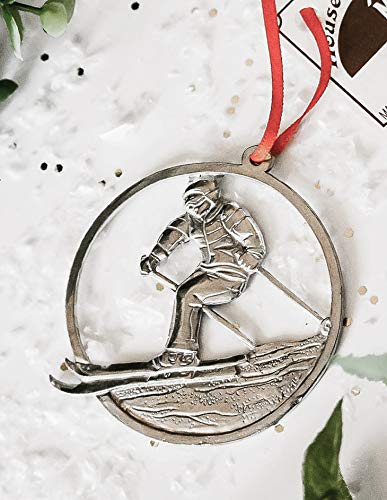 Amazon.com: Snow Skier Christmas Ornament - Skiing Gift for Athlete ...