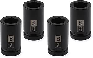 EMENTOL 4PCS 1-Inch Drive Deep Spindle Axle Nut Impact Socket Set, CR-MO, 6 Point, Metric, Deep ...