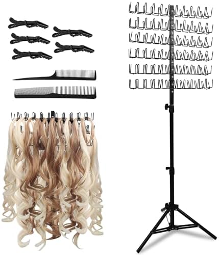 Amazon.com : Lictin Braiding Hair Rack, 120 Pegs, Height Adjustable 2 ...