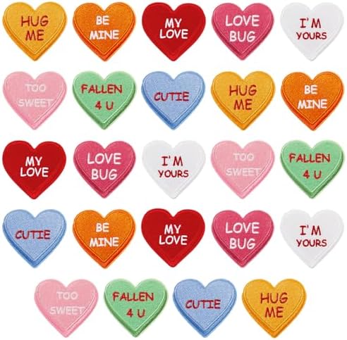 Amazon.com: 12Pcs Heart Iron on Patches Valentine's Day Sweet Love ...