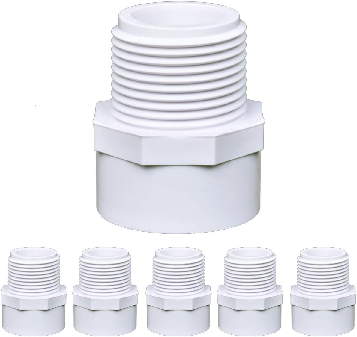 Amazon.com: PVC Male Adapter 1 Inch (5-Pack), Pipe Fittings (Socket x ...