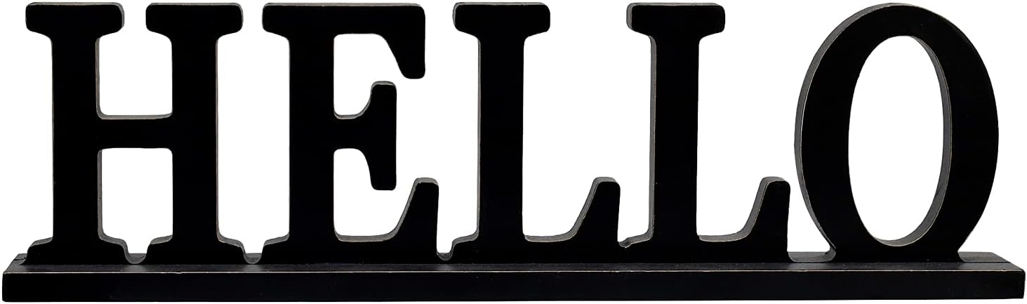 Amazon.com: Veclotch Rustic Wood Hello Sign for Home Decor, Decorative ...