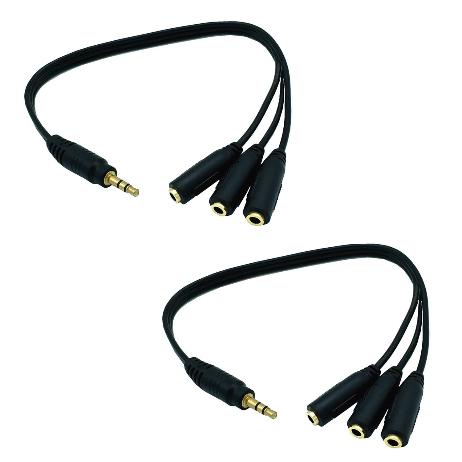 Amazon.com: Maxmoral 2pcs 3.5mm Stereo Audio Splitter Cable (1M/3F ...