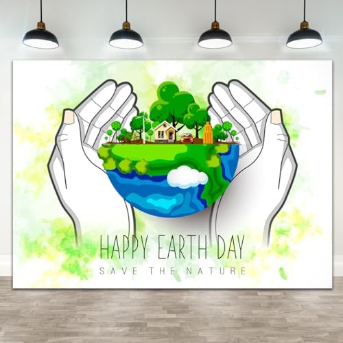 Amazon.com : Wollmix Happy Earth Day Photo Booth Backdrop Decorations ...