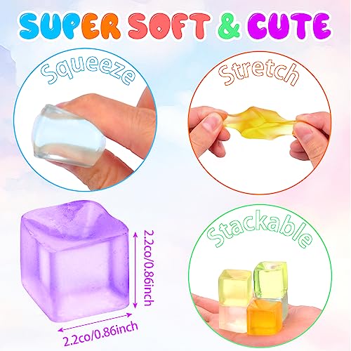 Vibbang 6Pcs Mini Ice Cube Squeeze Toys, Nice Cube Nee Doh Stress Ball ...