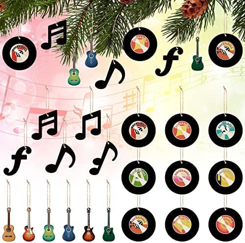 Amazon.com: Civaner 36 Pcs Christmas Guitar Ornaments Wooden Guitar ...
