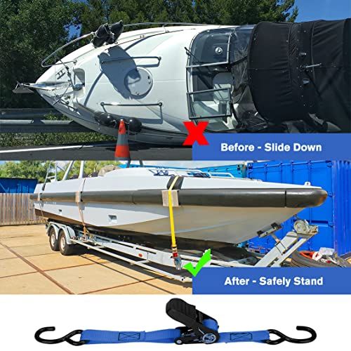 Snapklik.com : Boat Trailer Tie-Downs Straps 1 Inch X 4 FT, 2400 LBS ...