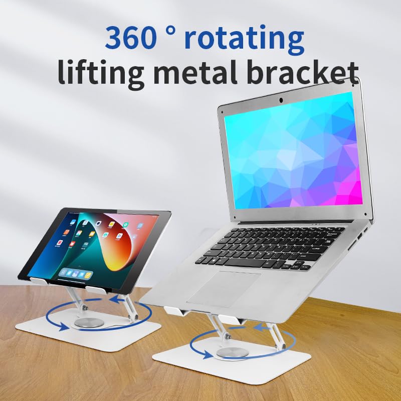 Laptop Stand with Adjustable Height and Angle, 360 Rotation PC Stand ...