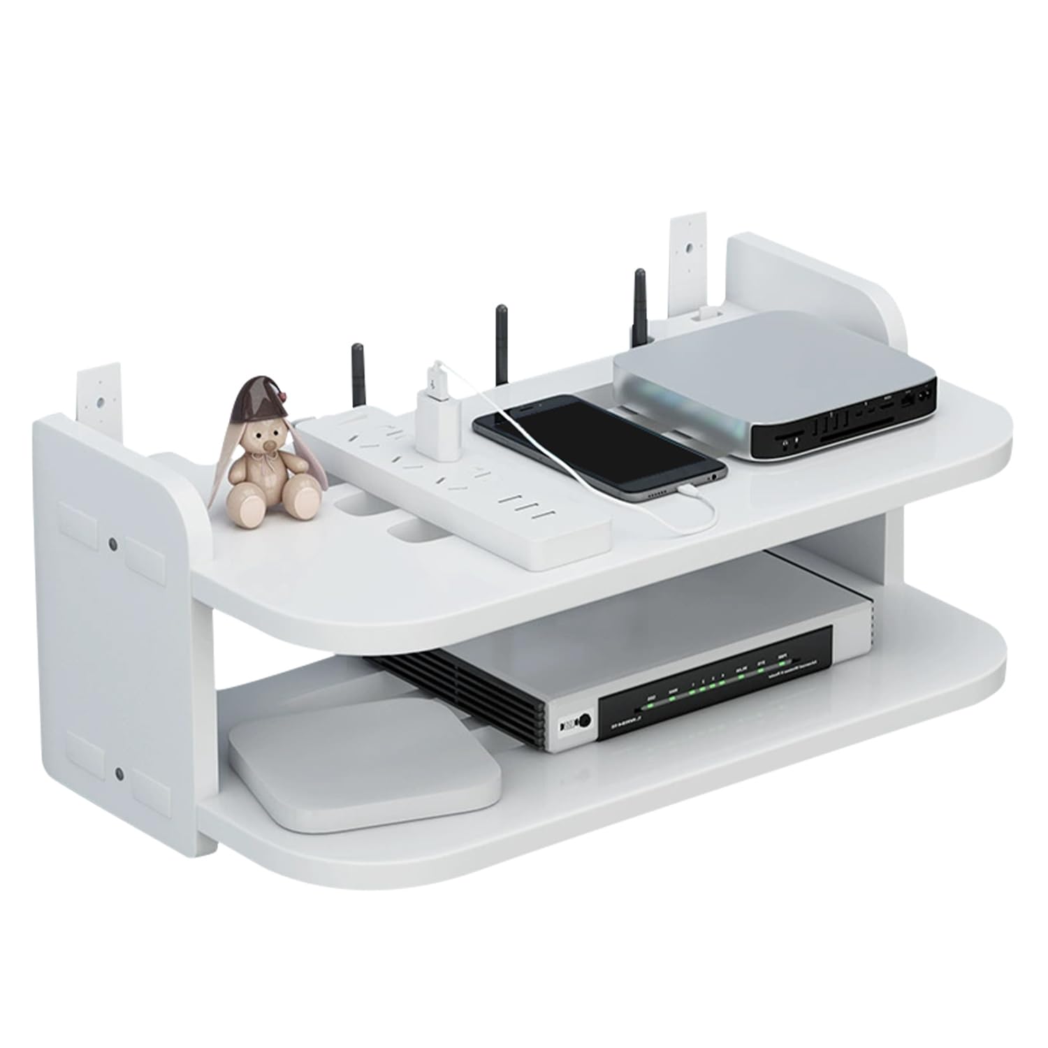 Tissting Wifi Router Floating Shelves 30 x 20 x 15 cm White Wall ...