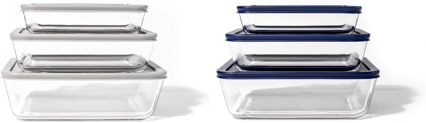 Amazon.com: DURA LIVING Glass Food Storage Containers - 12 Piece (6 ...