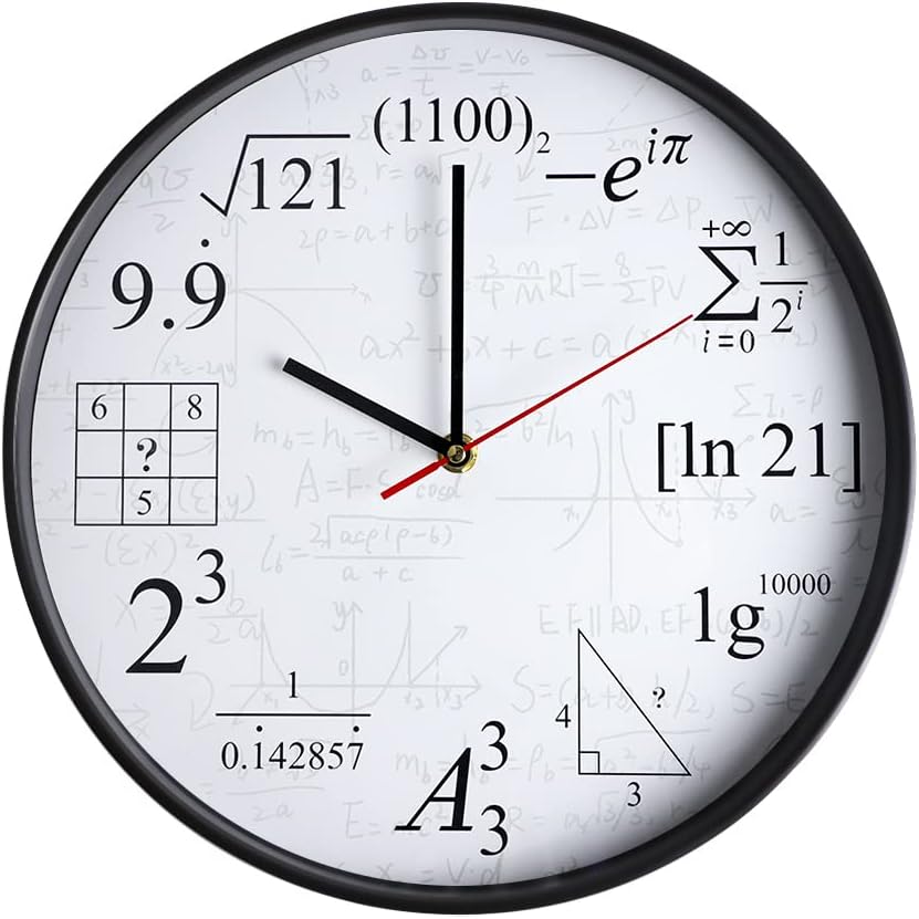 Amazon.com: Decodyne Math Wall Clock - Unique Wall Clock - Each Hour ...