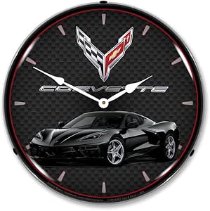Amazon.com: C8 Corvette Black LED Wall Clock : Home & Kitchen