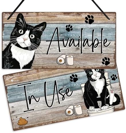 Amazon.com : Putuo Decor Restroom Door Sign, In Use Available Bathroom ...