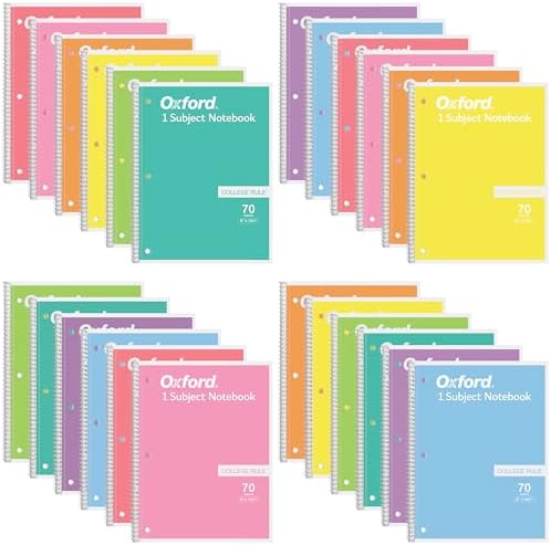 Amazon.com : SUNEE Spiral Notebooks, 24 Pack, 1-Subject, College Ruled ...