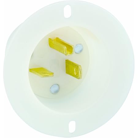 Leviton 5278-C 15 Amp, 125 Volt, Flanged Inlet Receptacle, Straight ...