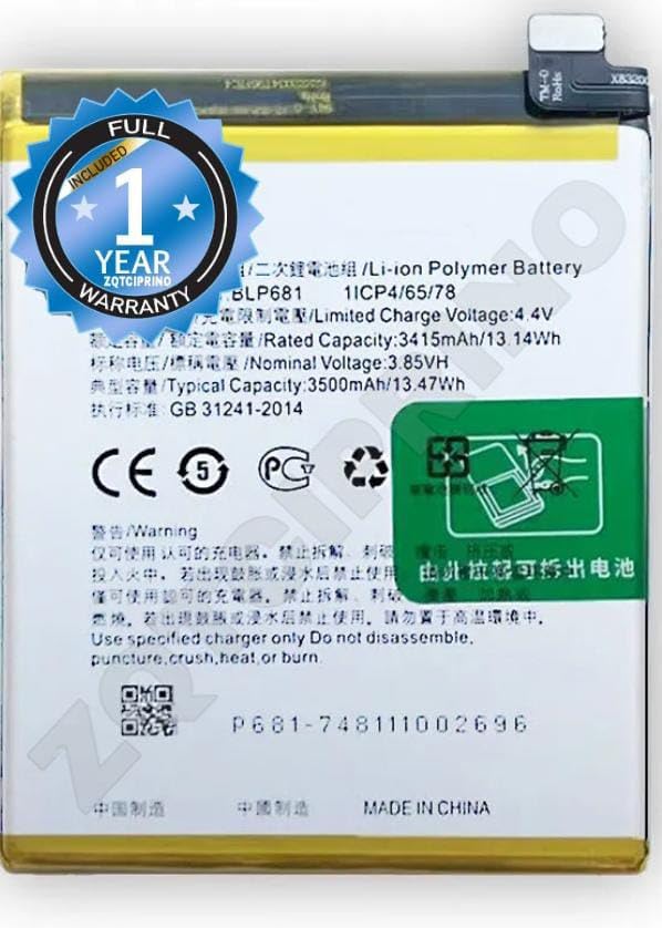 ZQTCIPRINO® Original BLP681 Battery for Oppo F9, F9 Pro/ R17,F9 4+ 64 ...