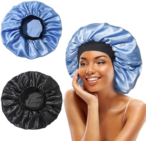 Amazon.com : SERAPHONIA 2Pcs Satin Bonnet, Hair Bonnet for Sleeping ...