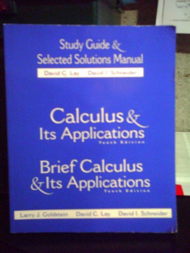 Study Guide and Selected Solutions with Visual Calculus : Lay, David C ...