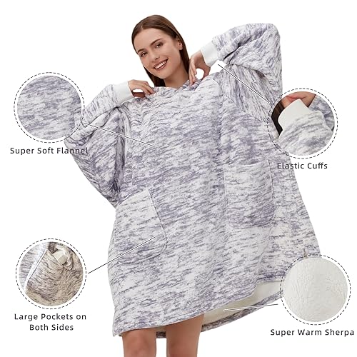 Snapklik.com : Wearable Blanket Hoodie Adult, Oversized Sherpa ...
