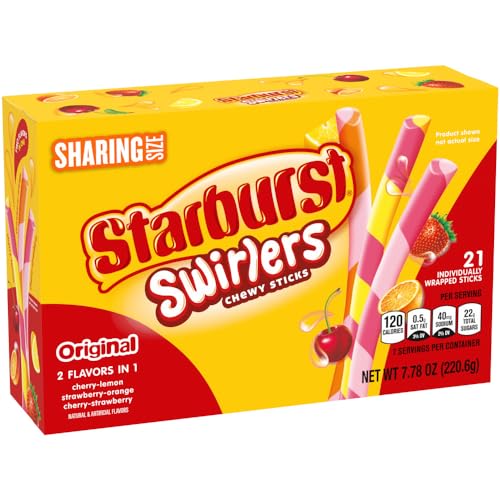 Starburst Swirlers Chewy Candy Sticks, 7.78 oz 21ct: TrueGether.com