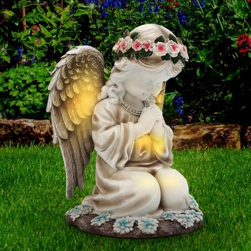 Solar Garden Outdoor Statues Angel Statue for Garden Decor Outside ...
