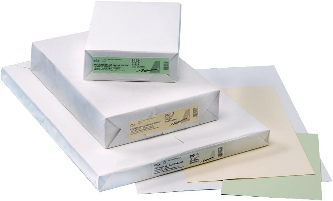 Amazon.com: Alvin, Premium Heavyweight, Mechanical Drawing Paper, 500 ...