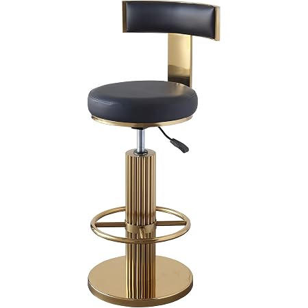 Amazon.com: HQBL Luxury 304# Stainless Steel High Stool, Beige PU ...