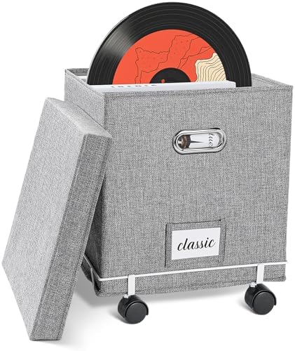 Amazon.com: Huhumy Vinyl Record Storage Box Easy Slide Record Storage ...