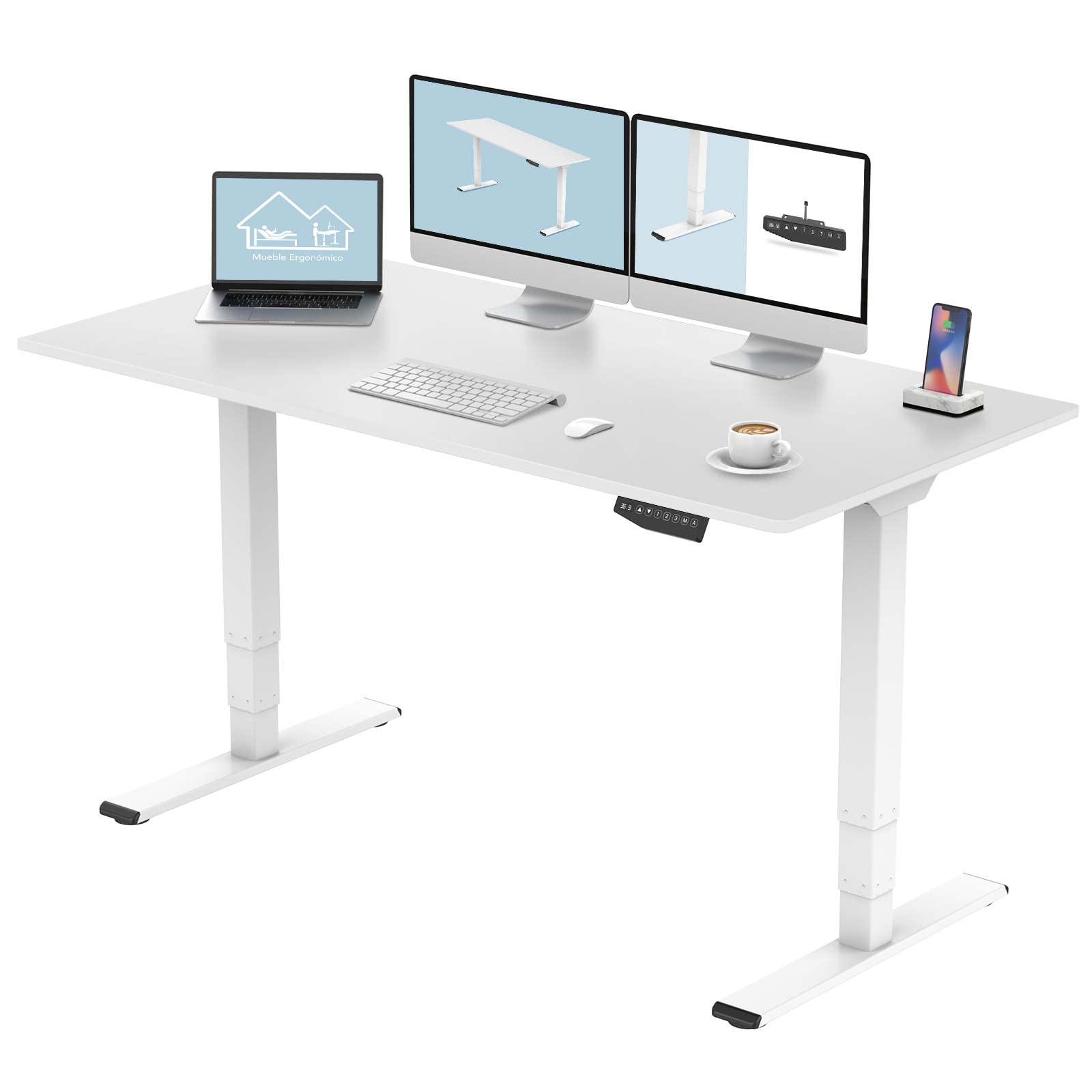 FLEXISPOT Pro 3 Stages Dual Motor Electric Standing Desk 60x24 Inches ...