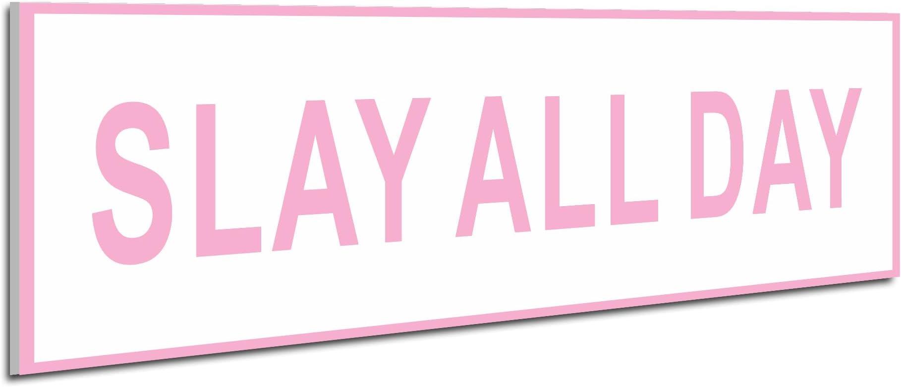 Amazon.com : Full Pink Color Finish Slay All Day Teen Room Decor for ...