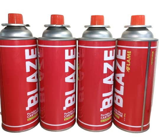 FLYTOP Blaze Butane Gas Cartridge 225gram Red Pack of 4pcs,Suitable for ...