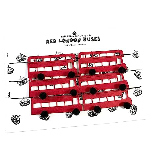 Mini London Bus Red Double Decker Bus mini Bunting Garland with Black ...