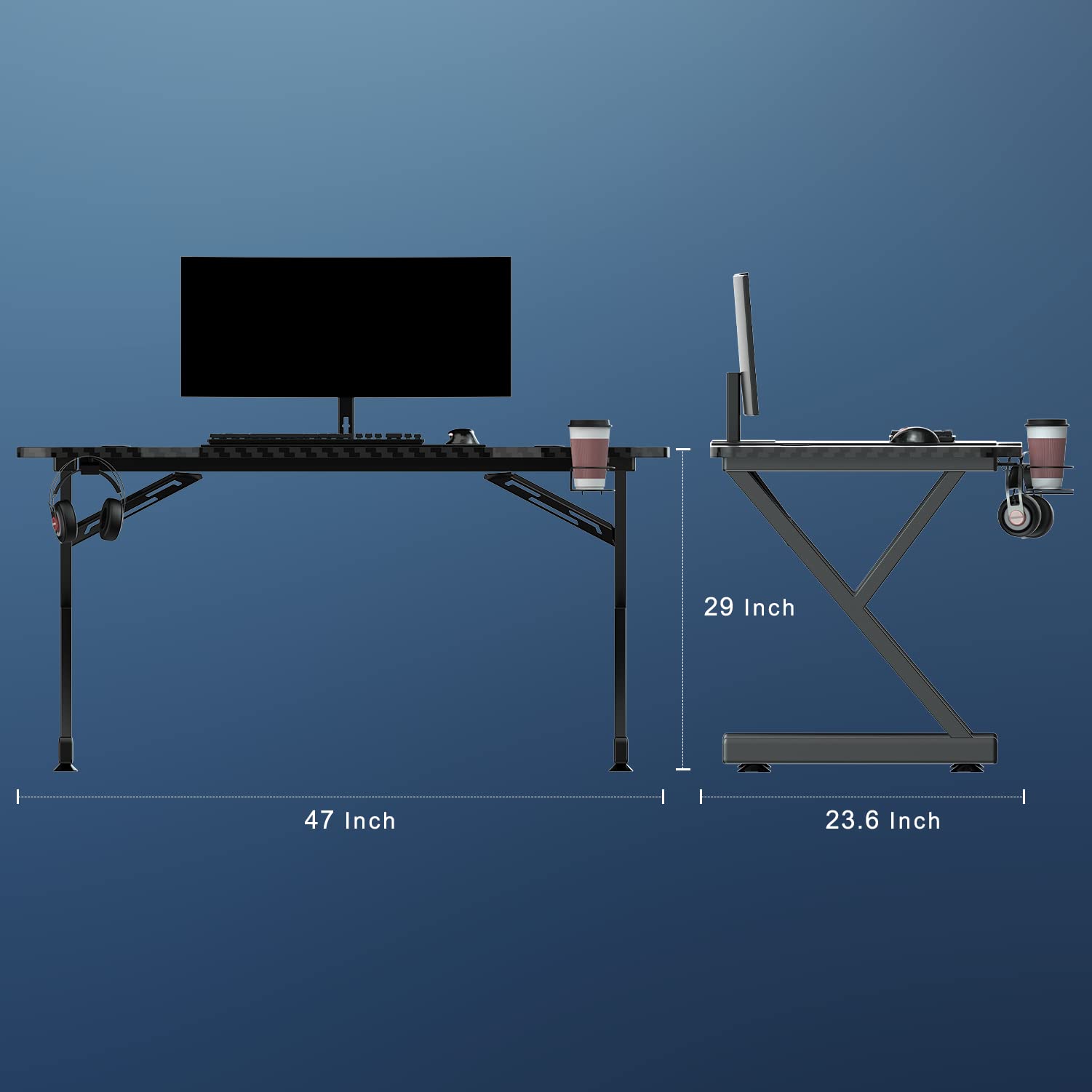 HLDIRECT Gaming Desk with LED...B0BSGKRK7P | Encarguelo.com