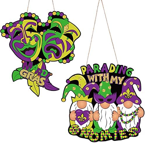 Amazon.com: Tiamon 2 Pieces Mardi Gras Decorations Mardi Gras Door ...