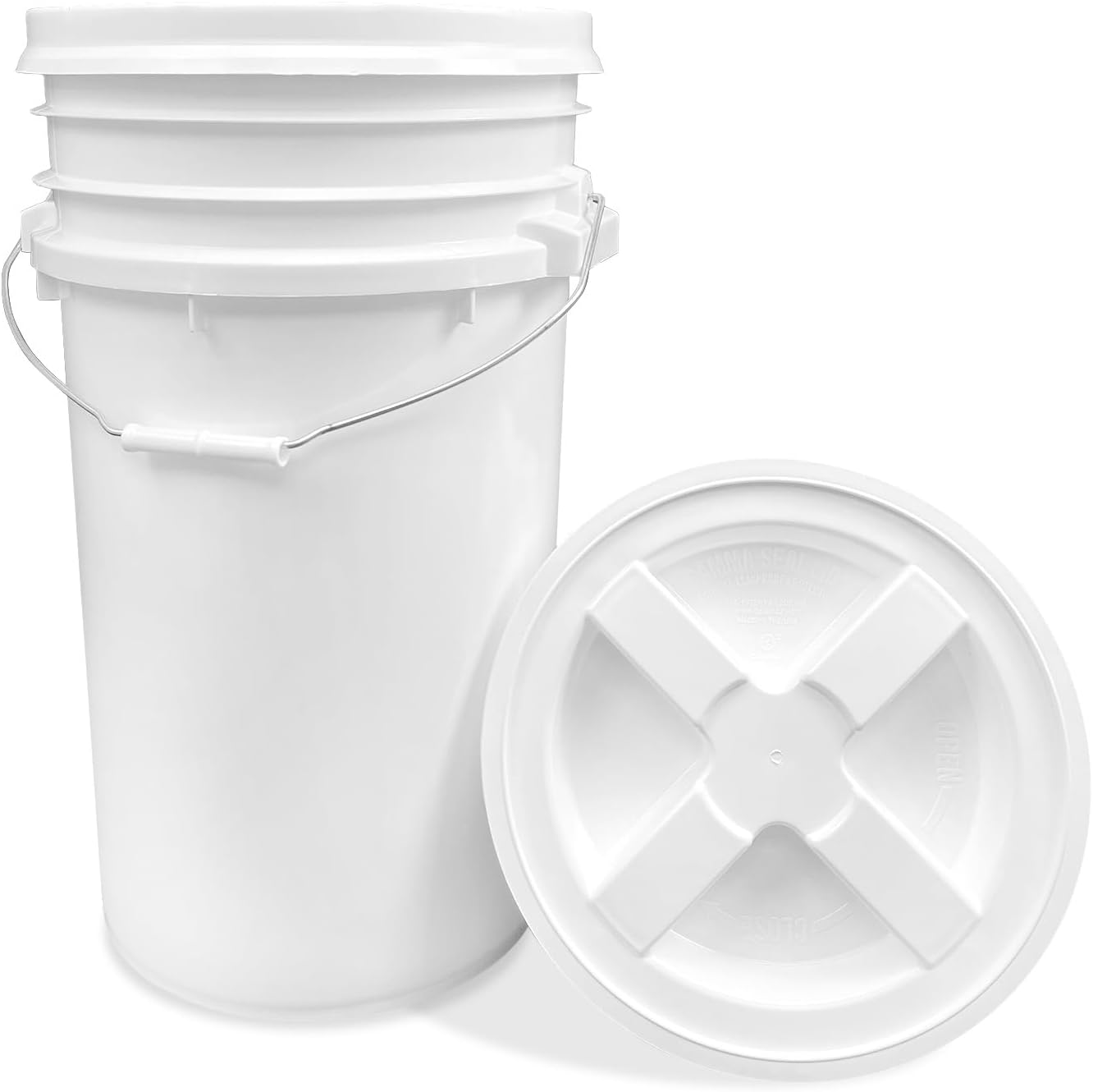 Amazon.com: Bucket Kit, Five White 6-Gallon Buckets with White Gamma ...