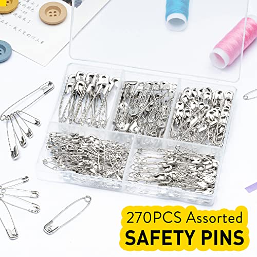 Snapklik.com : Crafare 280 Pack 1-2.2 Inch Safety Pins Assorted Size ...