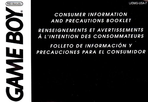 Game Boy Information and Precautions Instruction Booklet (Nintendo Game ...