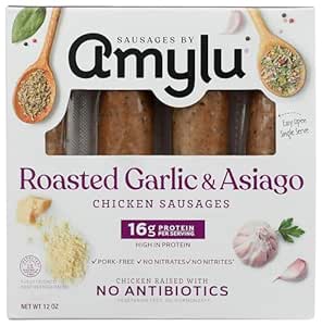 Amazon.com: Amylu Foods Roasted Garlic & Asiago Chicken Sausage ...