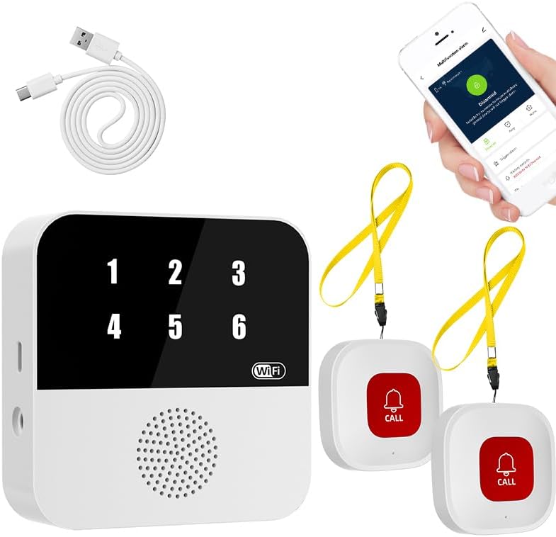 Amazon.com: WiFi Wireless Caregiver Pager Call Button System Emergency ...