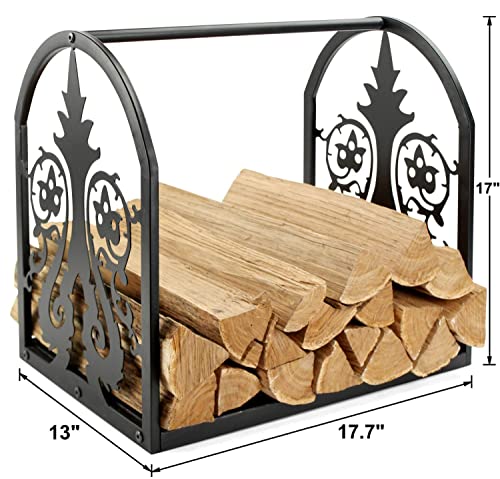 Snapklik.com : Unique Firewood Log Rack, Steel Log Wood Holder Indoor ...