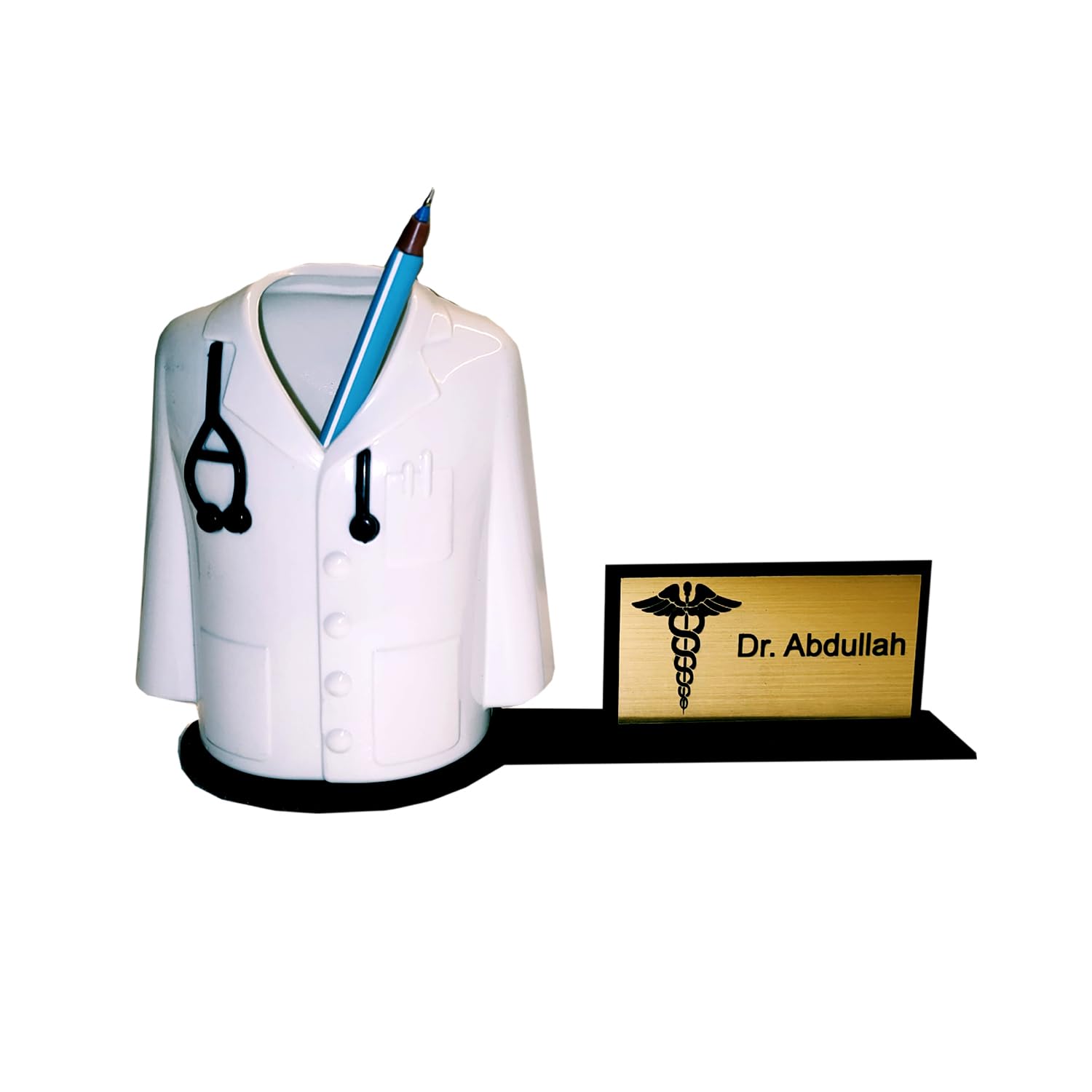 Galaxy Print Creations Polycarbonate Personalized Doctor Coat Pen Stand ...