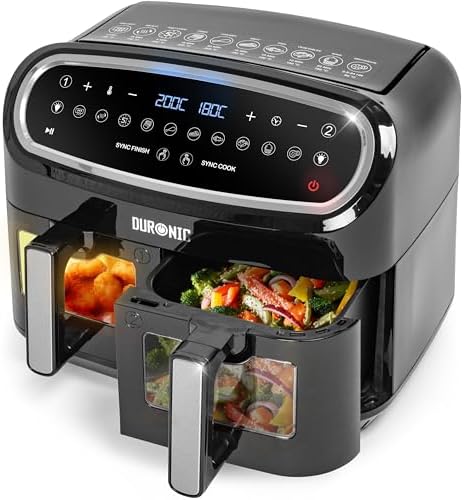 Duronic AF24 Air Fryer 2400W | 2 x 5L Baskets for the Whole Family ...