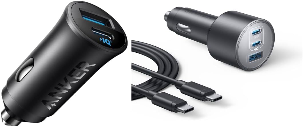 Amazon.com: Anker USB-C Car Charger, 30W 2-Port Type-C Car Adapter USB ...