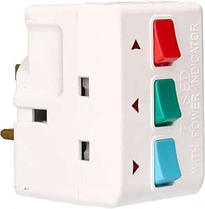 Three-slot joint with three plug switches, British triple socket ...
