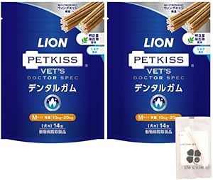Amazon.co.jp: 【2個セット】 PETKISS ベッツドクタースペック デンタルガム M 14本 犬用 デンタルガム オリジナルコットンセット付き : ペット用品