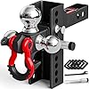 Amazon.com: TYT Adjustable Trailer Hitch Tri Ball Mount with Tow Hook ...