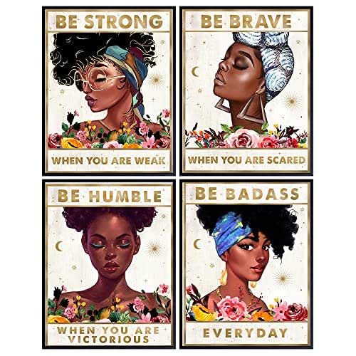Amazon.com: African Americans Black women Wall Art - Be Strong ...