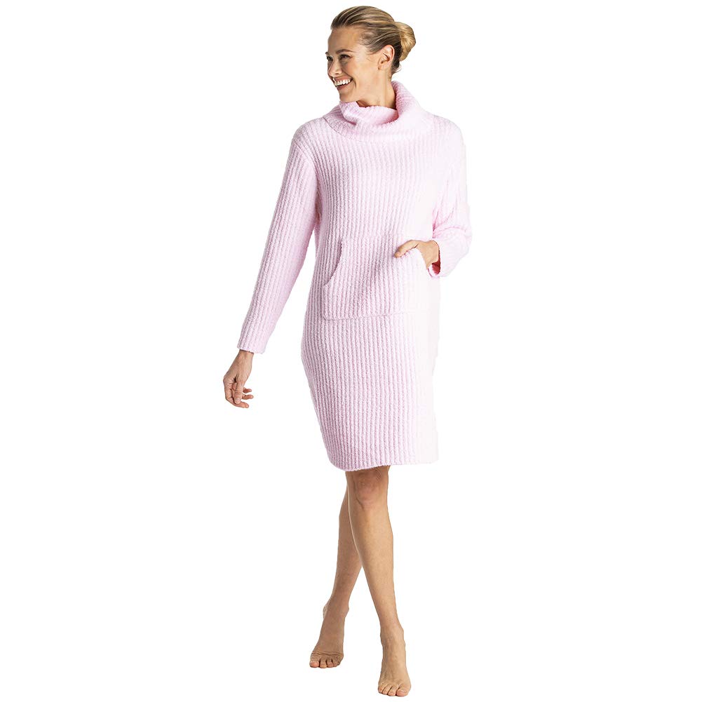 Softies Women's Ultra Soft Marshmallow Slouch Turtleneck Lounger, Pink ...